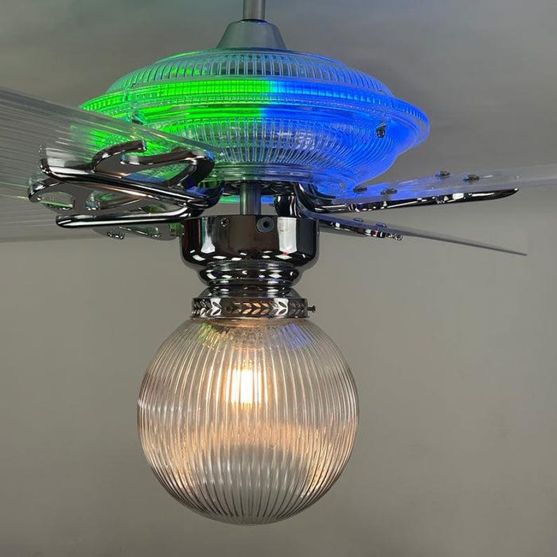 GREEN & BLUE Neon Ceiling Fan - Etsy