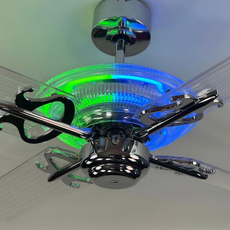 GREEN & BLUE Neon Ceiling Fan - Etsy