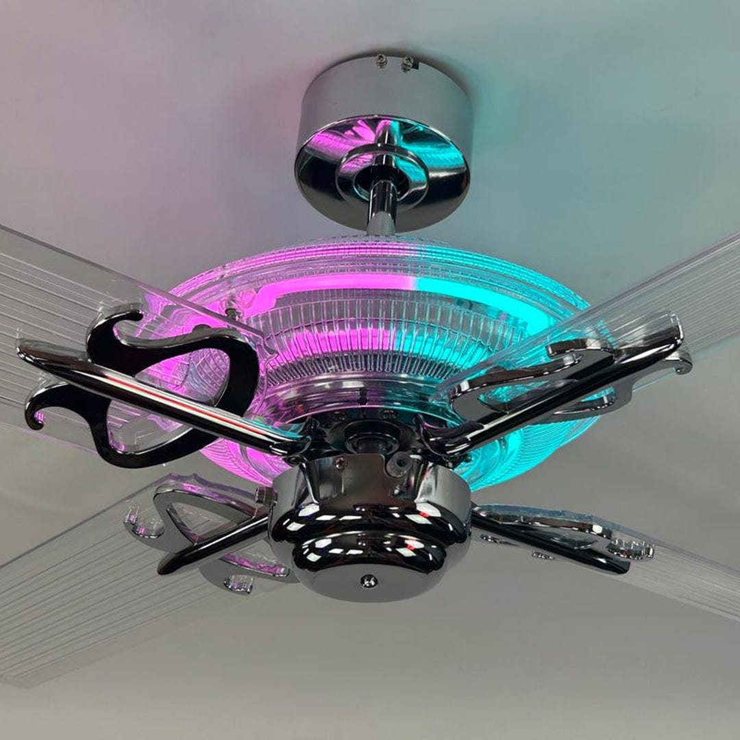 TURQUOISE & BUBBLEGUM Neon Ceiling Fan - Etsy