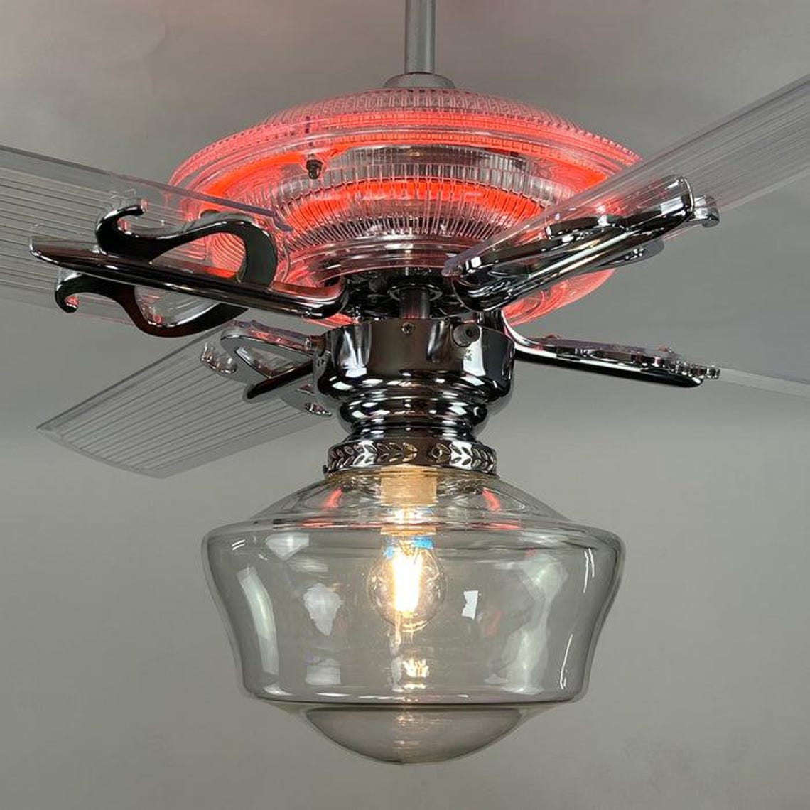 TANGERINE Neon Ceiling Fan - Etsy