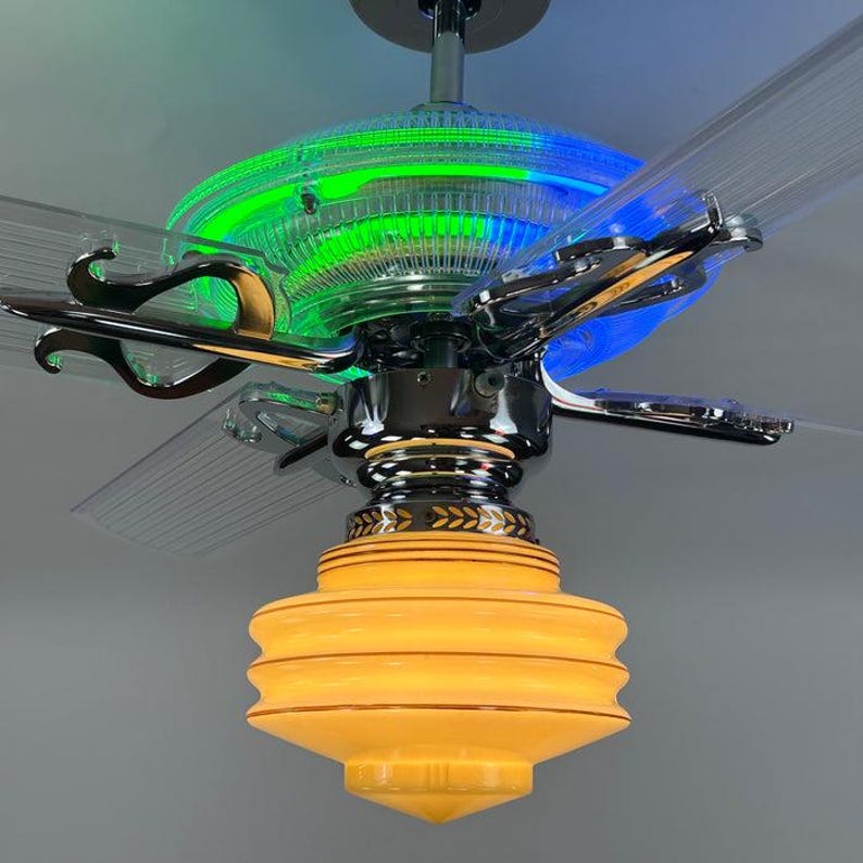 GREEN & BLUE Neon Ceiling Fan - Etsy