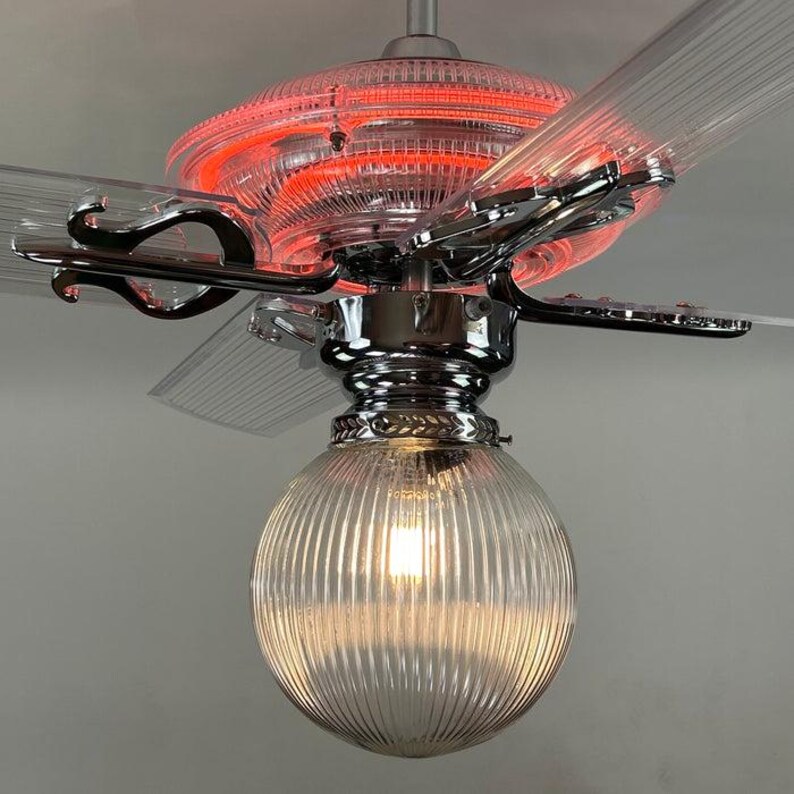 TANGERINE Neon Ceiling Fan - Etsy