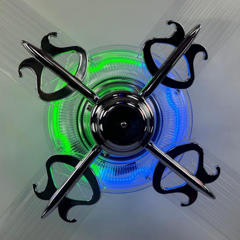 GREEN & BLUE Neon Ceiling Fan - Etsy