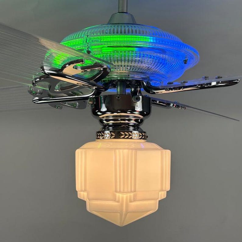 GREEN & BLUE Neon Ceiling Fan - Etsy