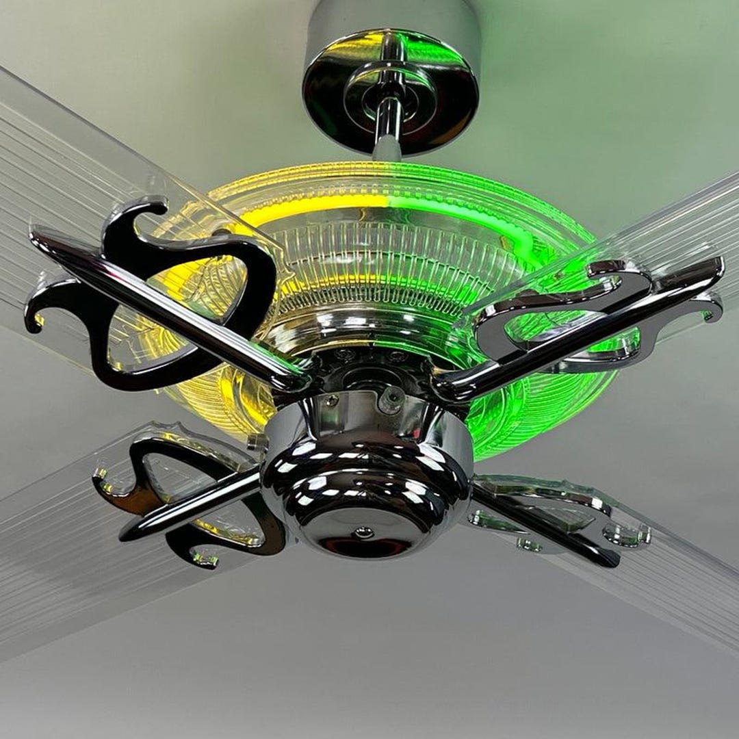 GOLD & GREEN Neon Ceiling Fan - Etsy