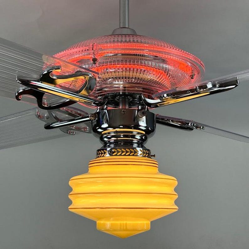 TANGERINE Neon Ceiling Fan - Etsy
