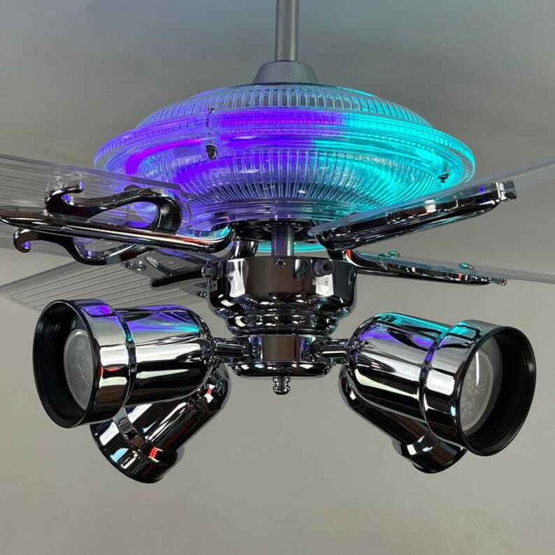 TURQUOISE & PURPLE Neon Ceiling Fan - Etsy