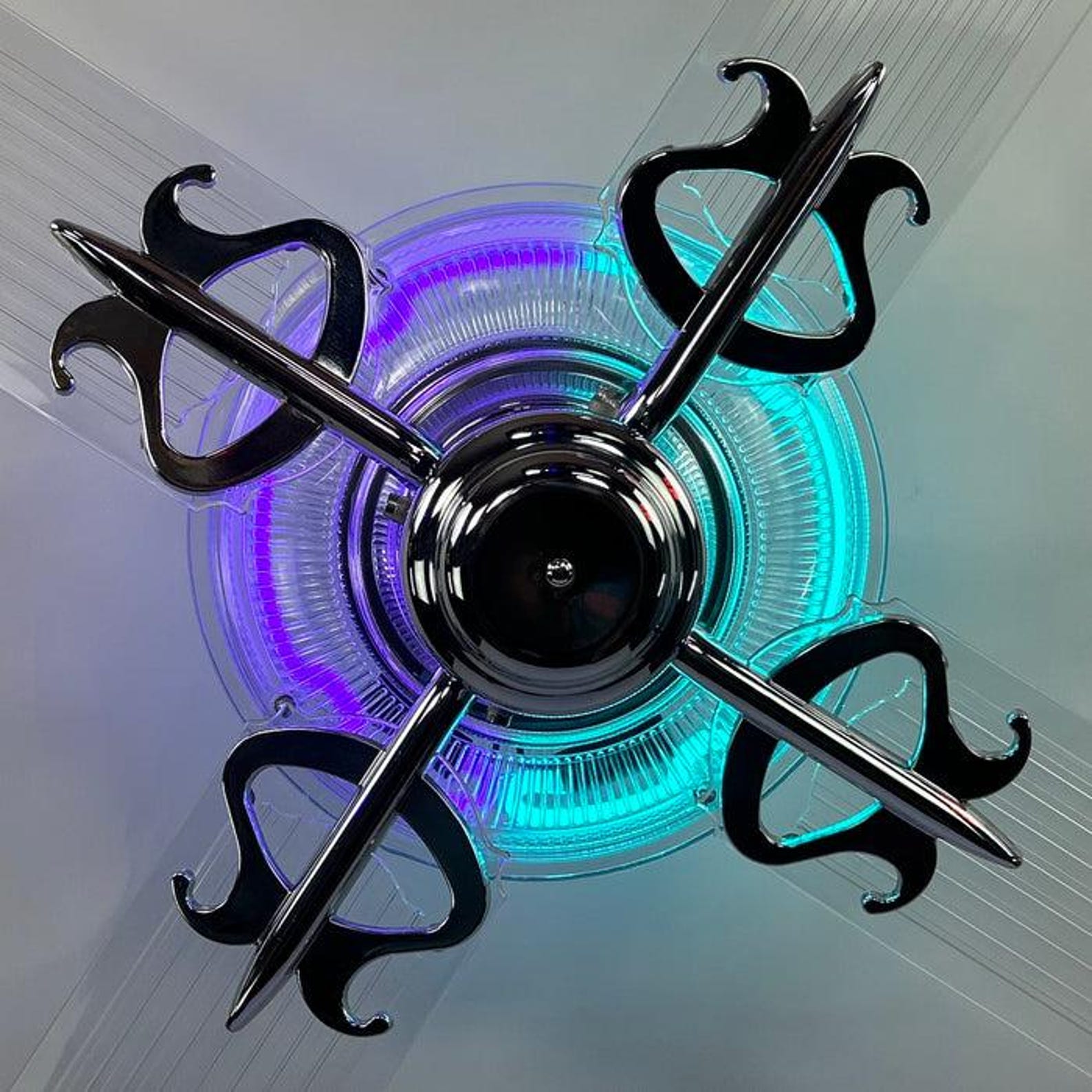 TURQUOISE & PURPLE Neon Ceiling Fan - Etsy