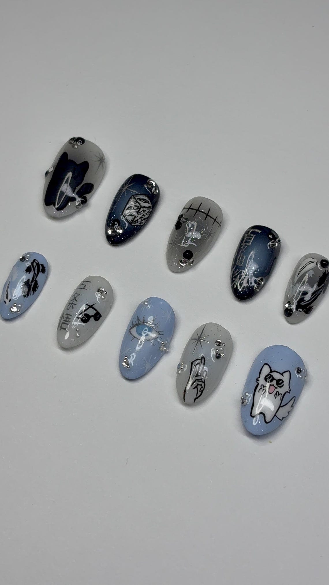 Gojo & Geto Inspired Press on Nails – Jujutsu Kaisen Anime Nails | Hand ...