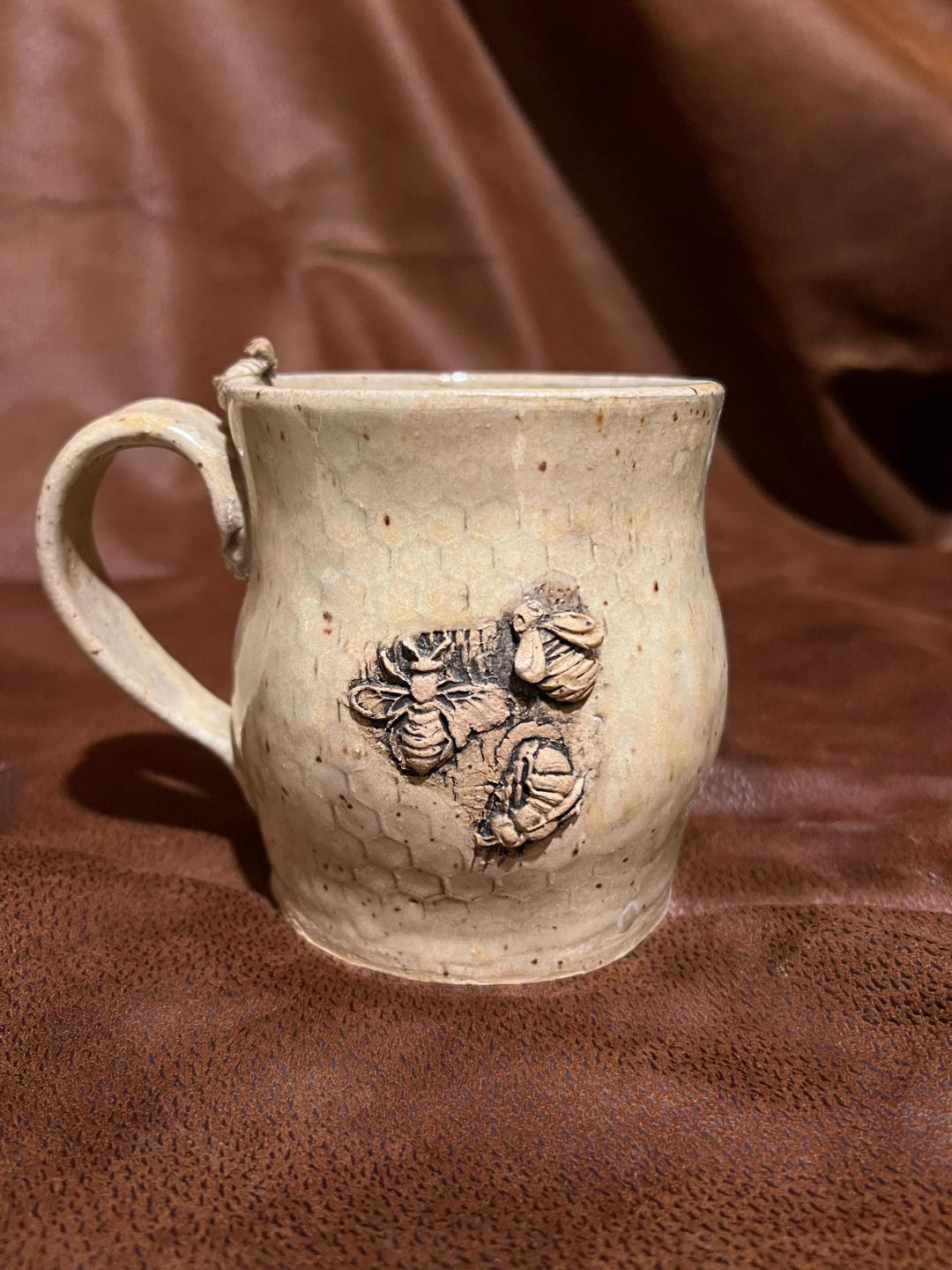 Pottery Mug With a Bee Hive Pattern and Embellished With Honey Bees - Etsy