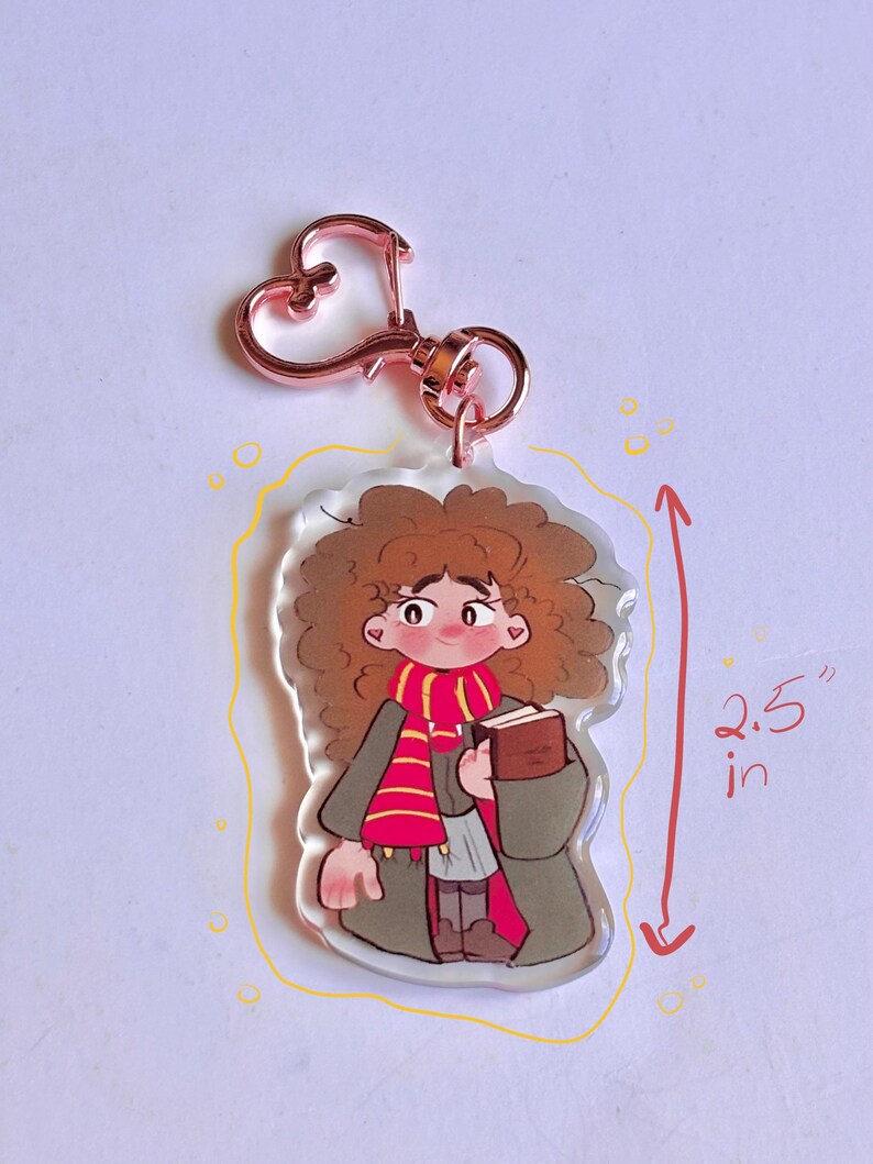 HARRY POTTER 2.5” in KEYCHAINS!! Acrylic Charms Golden Trio !! - Etsy