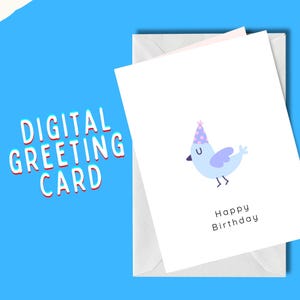 Printable Birthday Card, Digital Download Card, Birthday Gift for ...