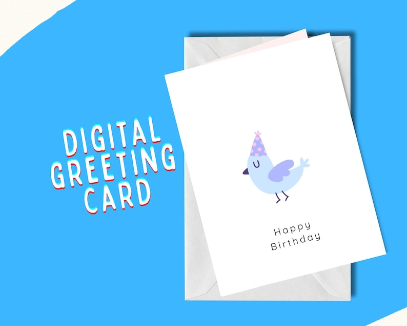 Printable Birthday Card, Digital Download Card, Birthday Gift for ...
