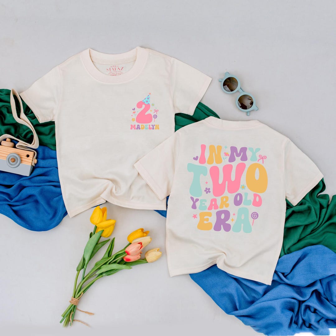 Personalized in My Two Year Old Era Shirt, 2nd Birthday Girl Outfit ...