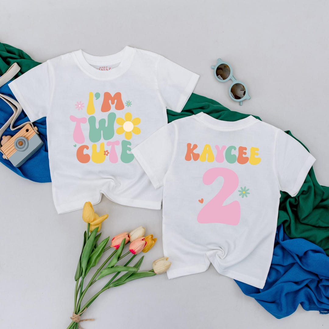 Personalized I'm Two Cute Birthday Shirt, 2nd Birthday Girl Outfit ...