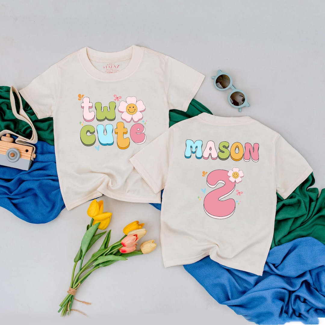 Personalized Two Cute 2nd Birthday Shirt, Toddler Girl Tee - Etsy