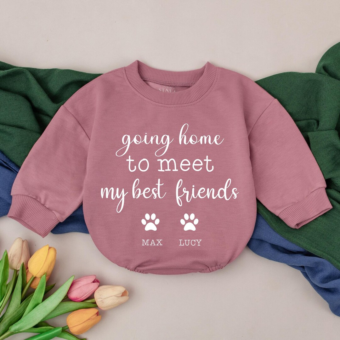 Personalized Going Home to Meet My Best Friends Romper, Baby Shower ...