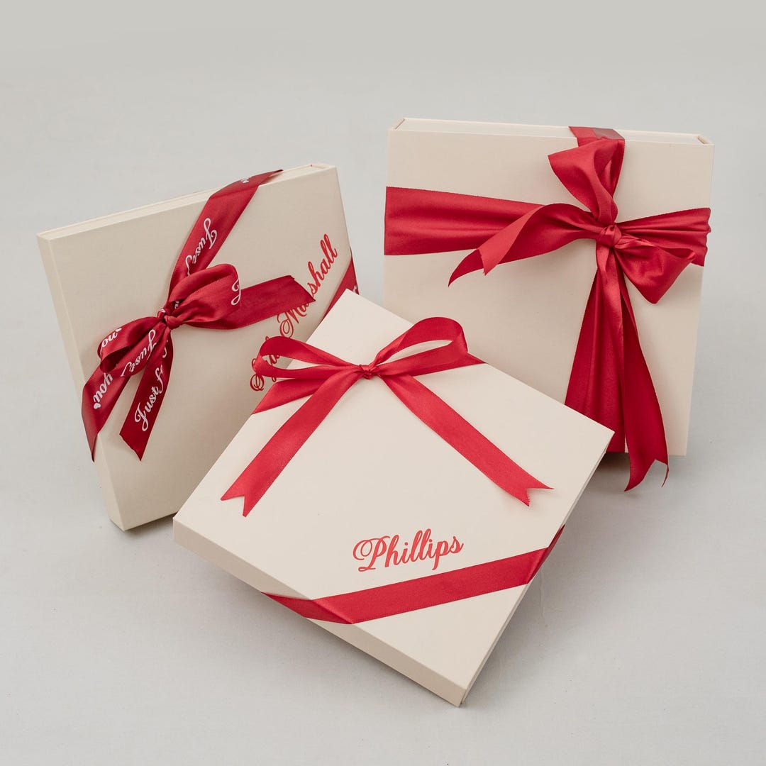 Personalized Empty Gift Boxes, Custom Name Gift Boxes With Ribbon, New ...