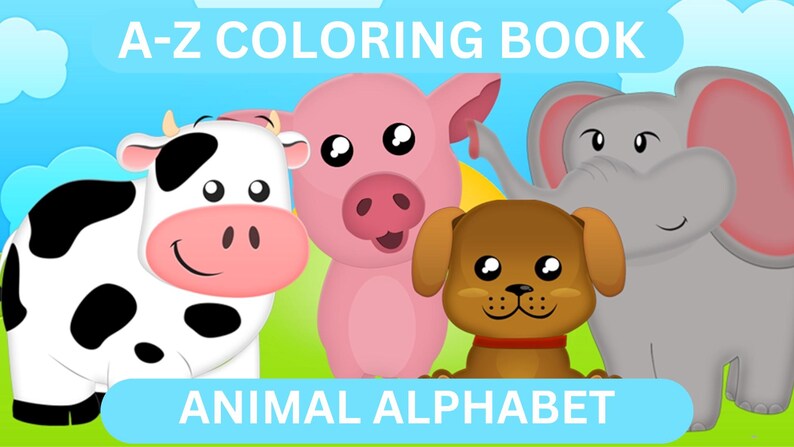 A-Z Cute Animal Coloring Pages | Printable Alphabet Learning - Etsy