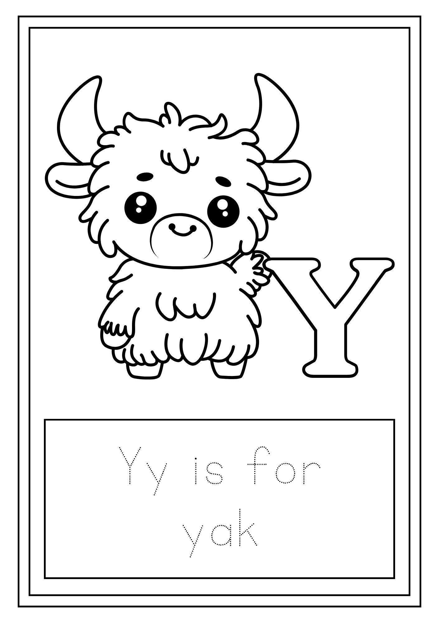 A-Z Cute Animal Coloring Pages | Printable Alphabet Learning - Etsy