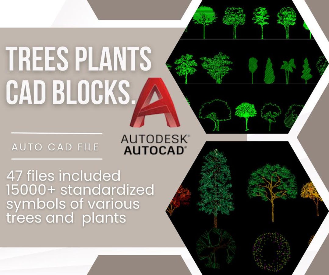 Trees & Plants CAD Blocks: Architectural Landscape DWG Library - Etsy