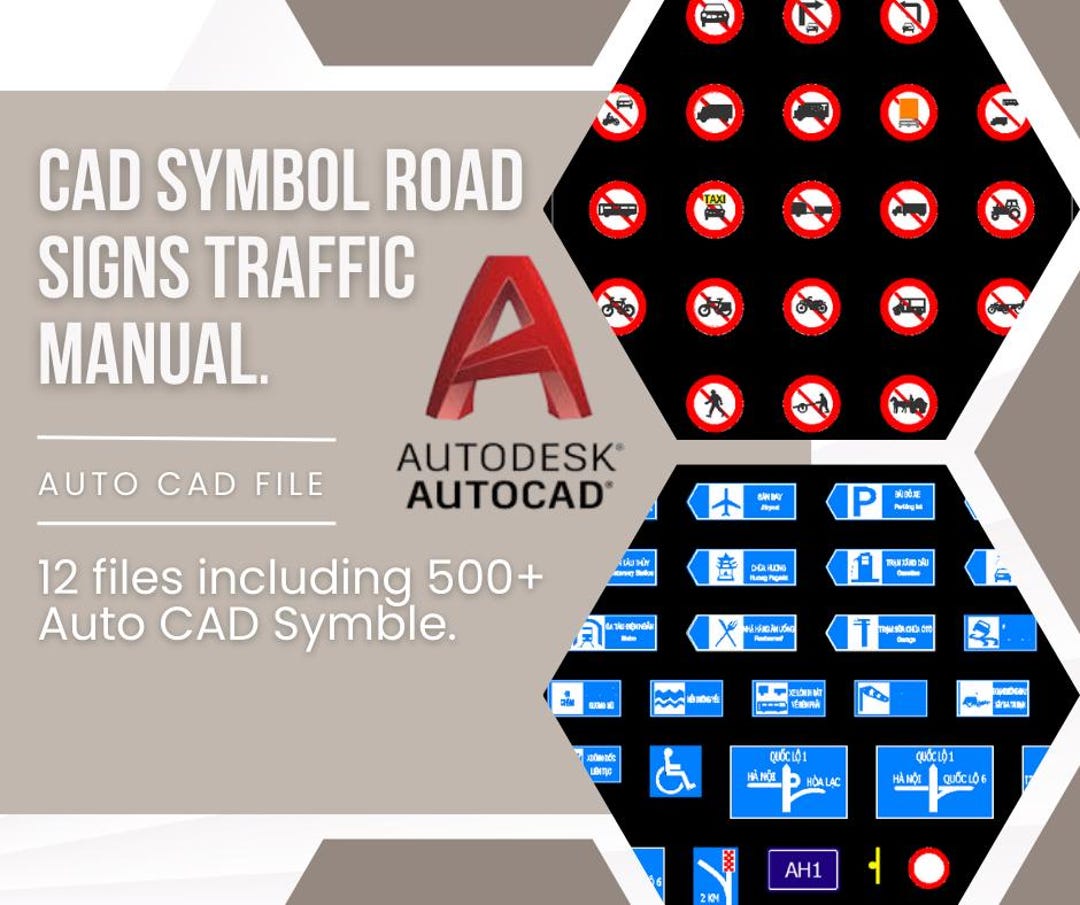500+ Road Signs CAD Blocks: Autocad DWG Traffic Symbols - Etsy