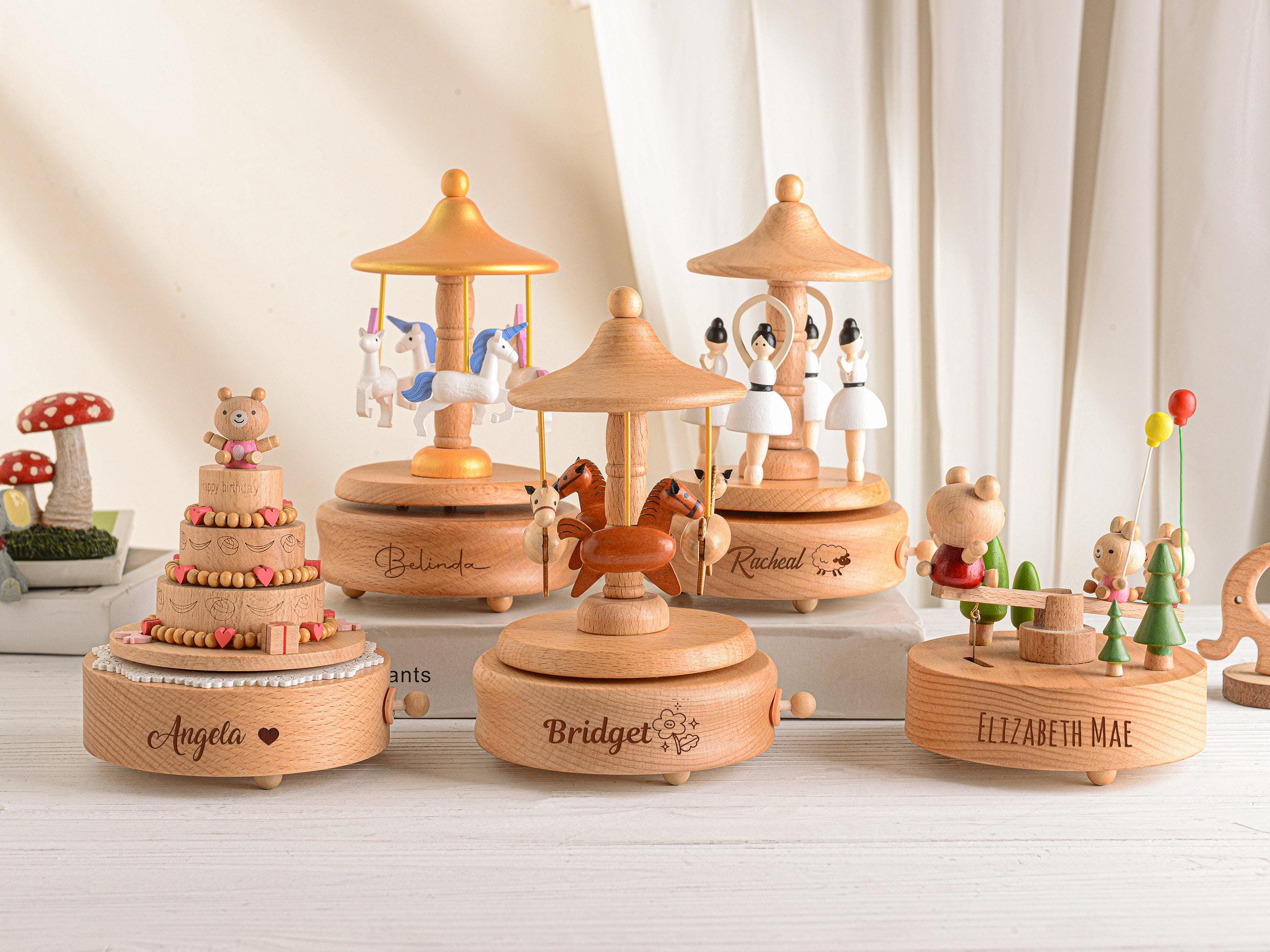 Engraved Name Wooden Music Box, Custom Train Music Box, Keepsake Gift ...