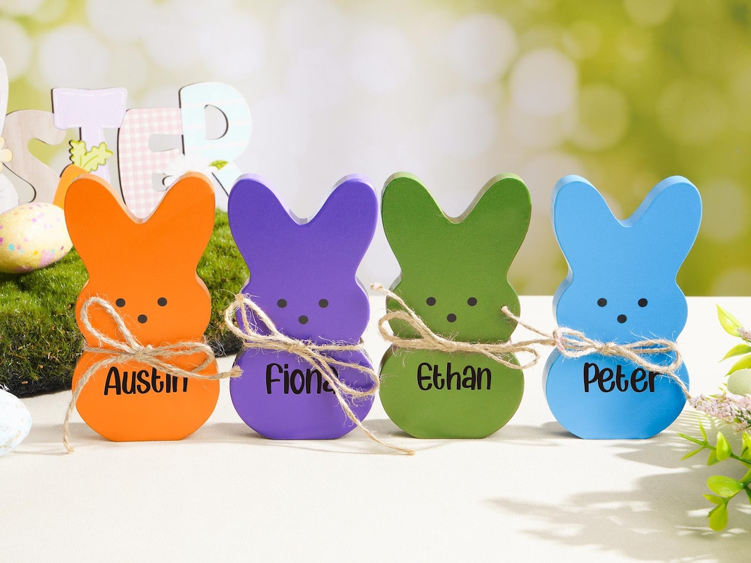 Personalized Easter Peeps, Wooden Easter Bunnies, Wooden Easter Peeps ...