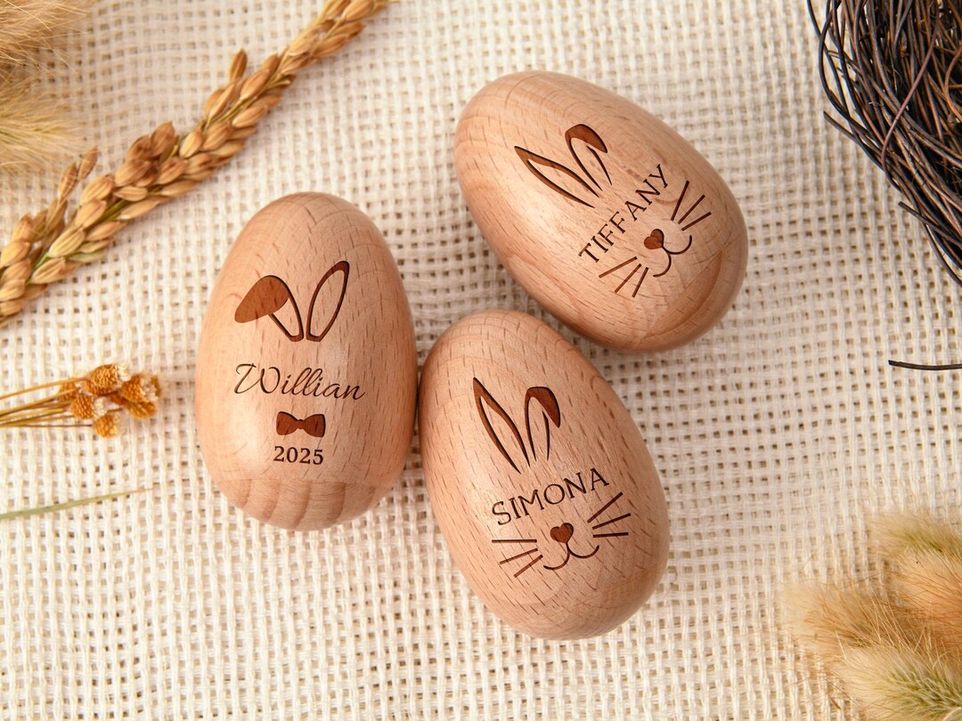 Personalized Easter Egg With Name, Engraved Egg Shaker Kids, Easter Egg ...
