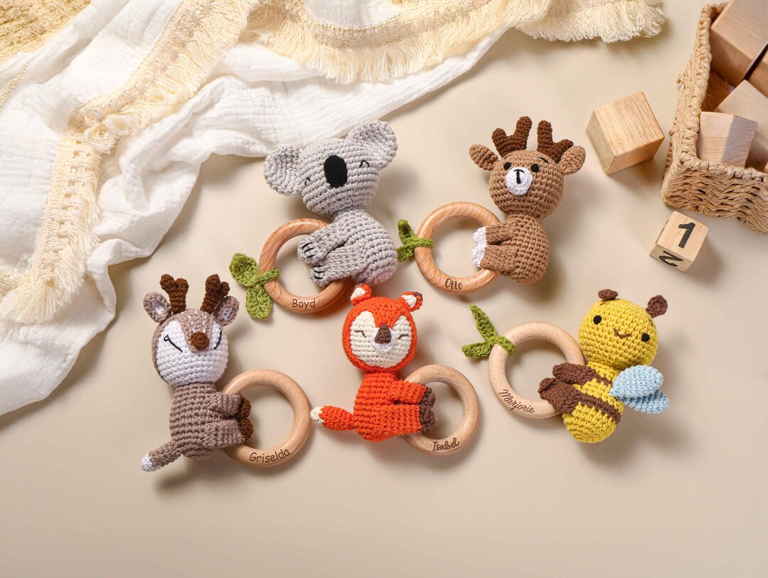 Custom Crochet Rattle,personalized Baby Rattle With Name,engraved ...