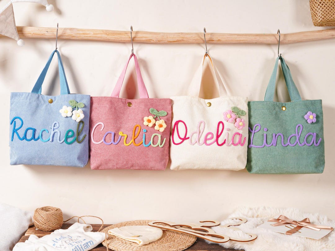 Personalized Name Tote Handbag, Name Handbags for Children, Baby Travel ...