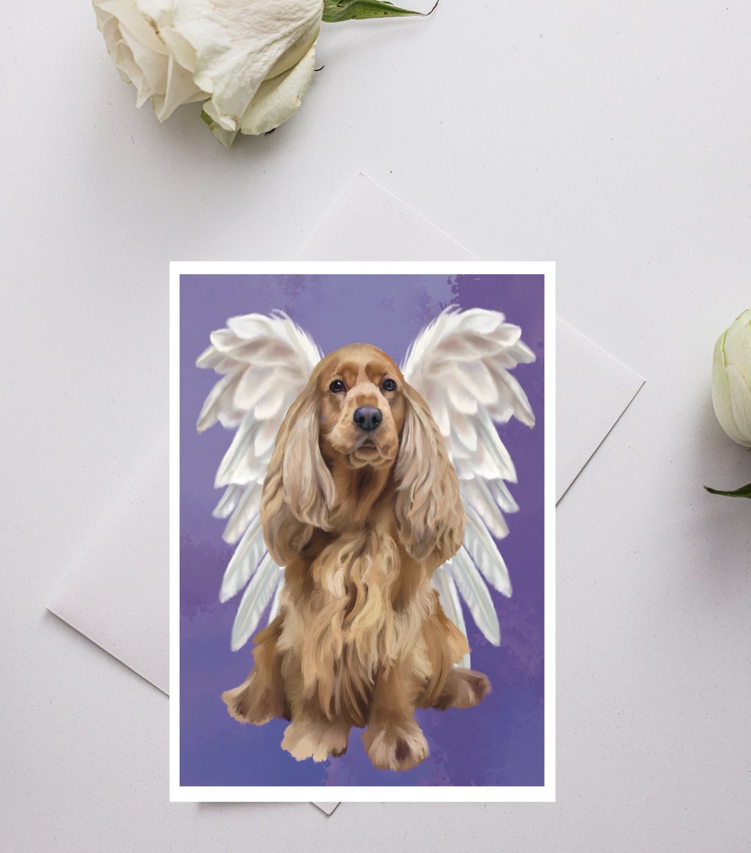 Personalized Cocker Spaniel Pet Sympathy Card and Wall Decor - Pet ...