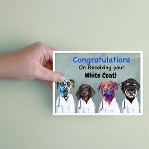 Congratulations on Your White Coat Veterinarian Dog Artwork - Etsy