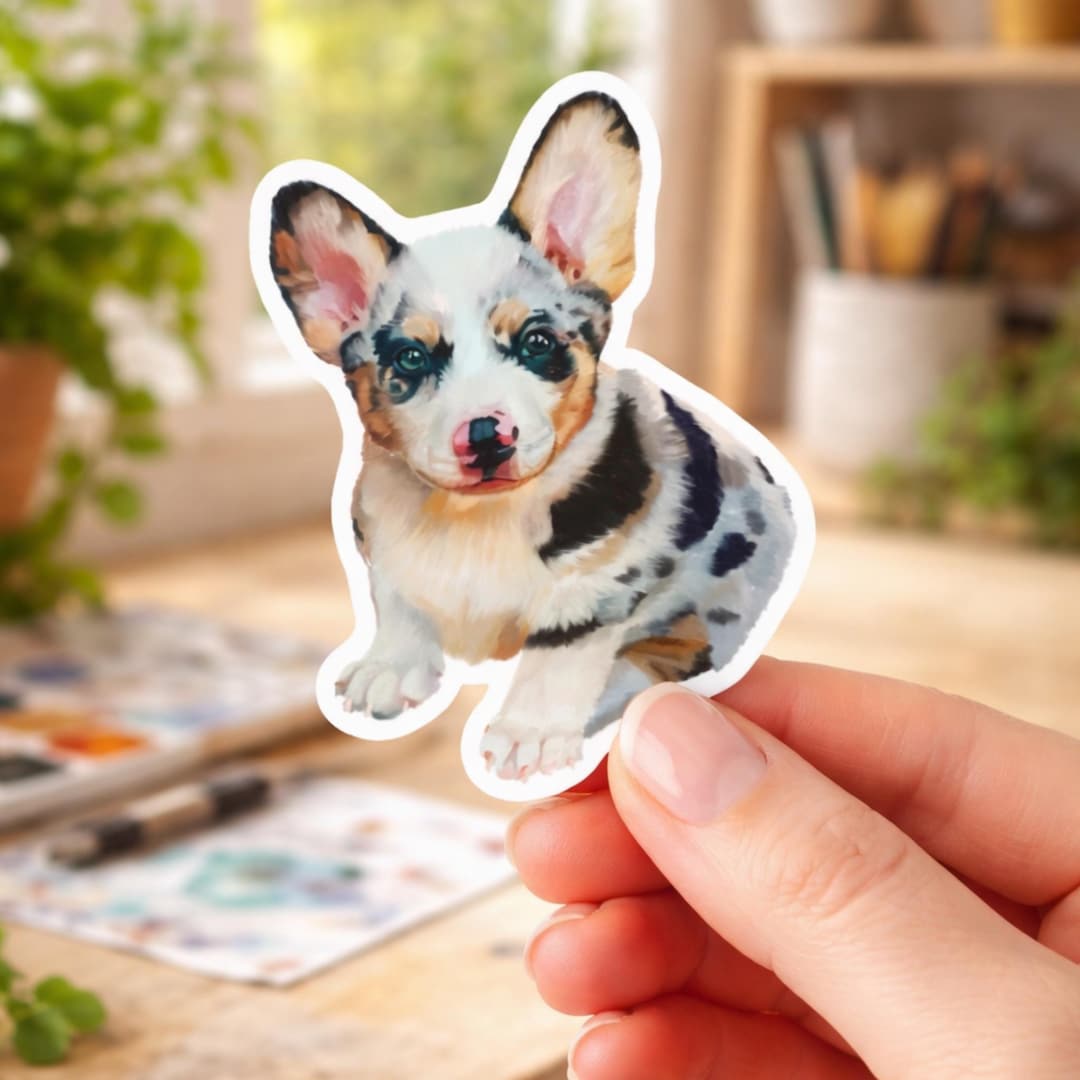 Cowboy Corgi Blue Merle Vinyl Sticker: Dog Lover Decal - Etsy