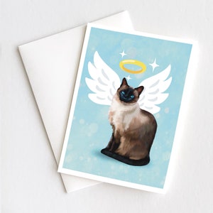 Siamese Pet Loss Sympathy Card - Sorry for Your Loss - Elegant Cat ...