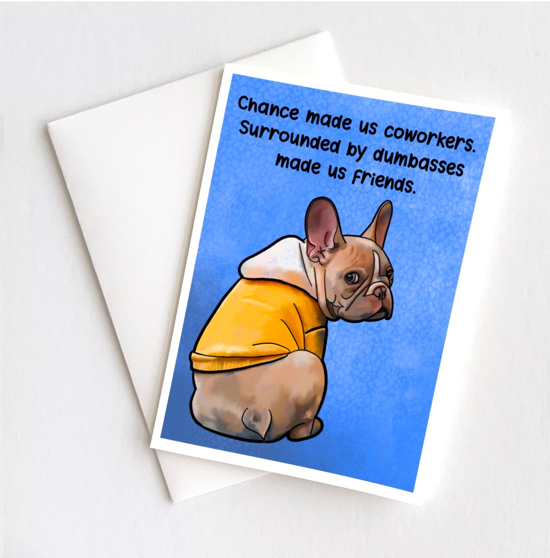 Funny French Bulldog Retirement Card: Work Friend Farewell - Etsy