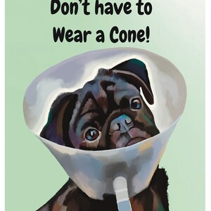 Pug Get Well Card: Funny Dog Art, Cheer up Gift - Etsy