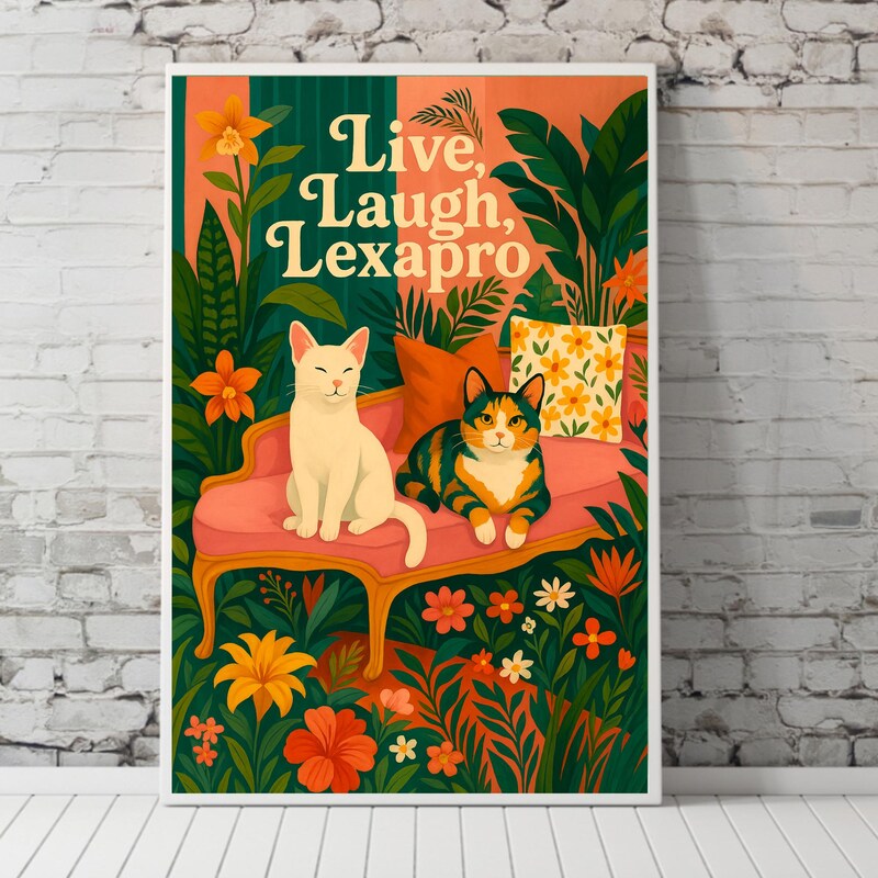 Cat Therapist Poster - Etsy
