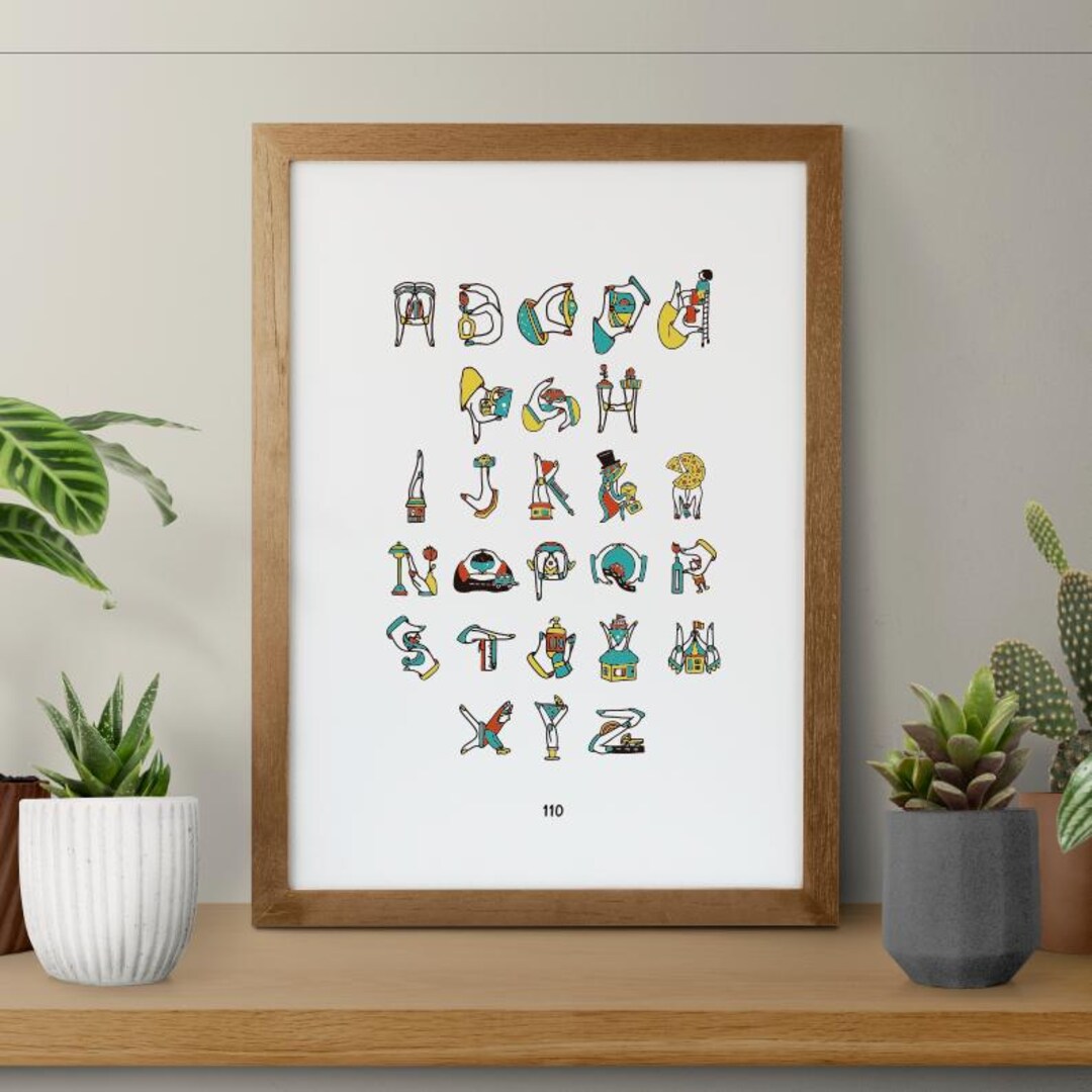 Alphabet Art Print Bold Playful Alphabet A3 Print - Etsy
