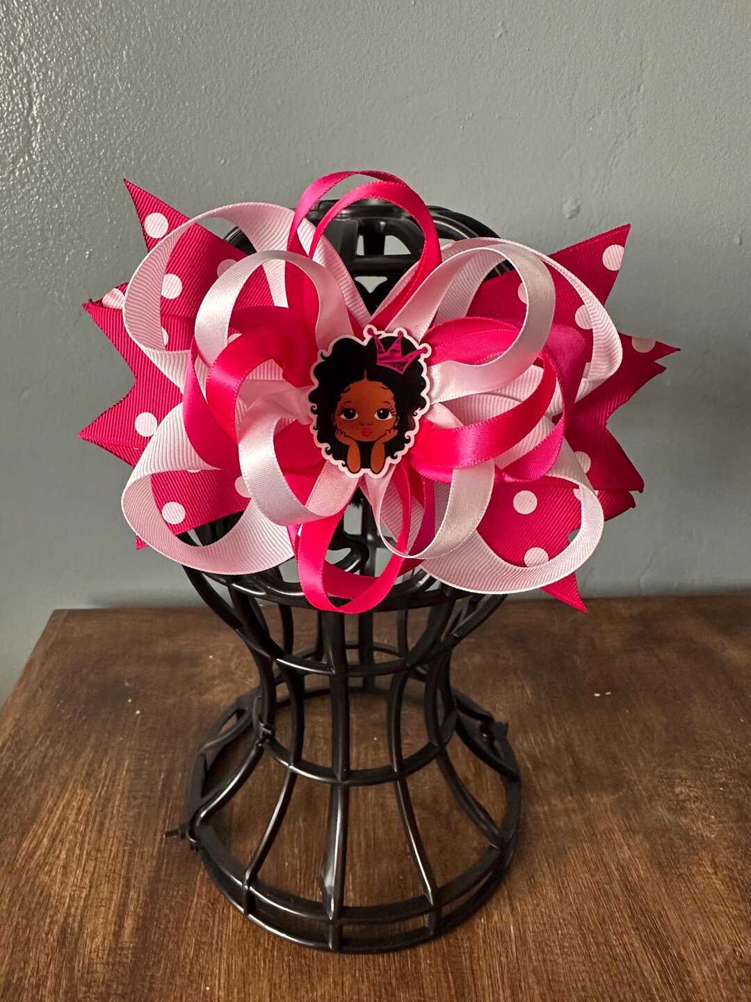 Black Girl Magic Hairbows Hot Pink Hairbows Over the Top Bows Resin ...