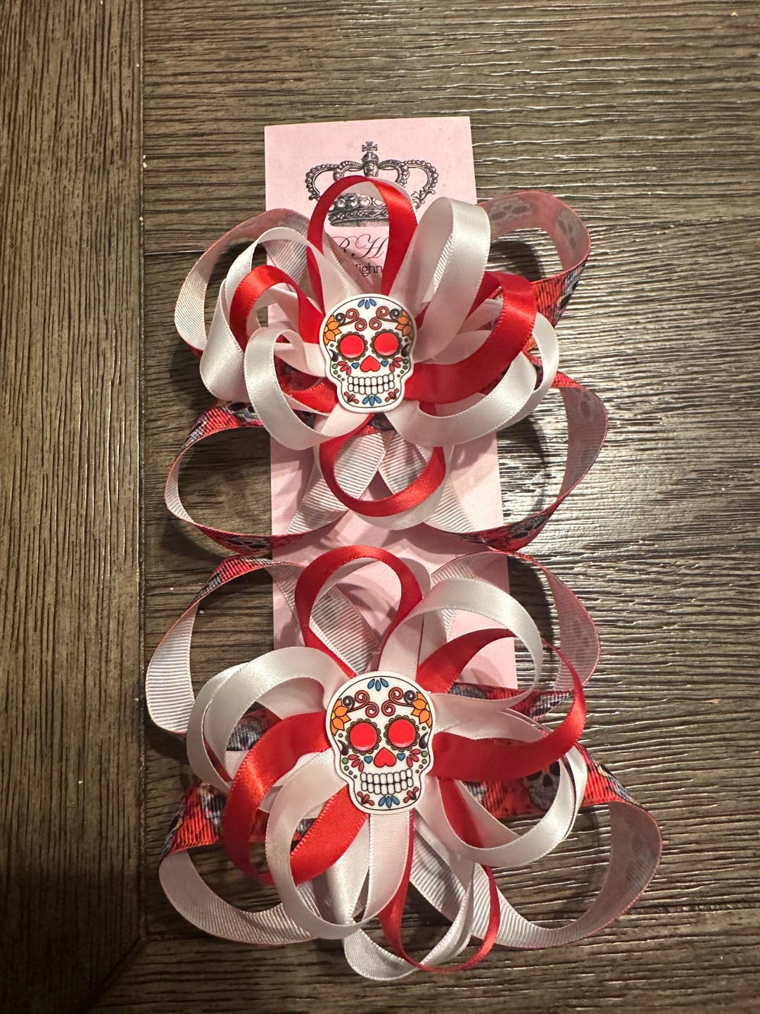 Sugar Skull Bows Hair Bows Red Bows Grosgrain Ribbon Satin Ribbon Dia ...