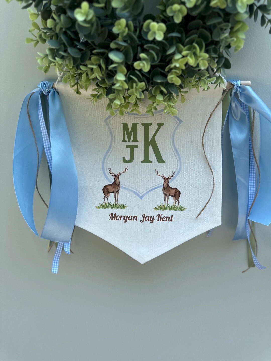 Custom Deer Baby Boy Banner Hospital, Nursery Door, Welcome Banner ...