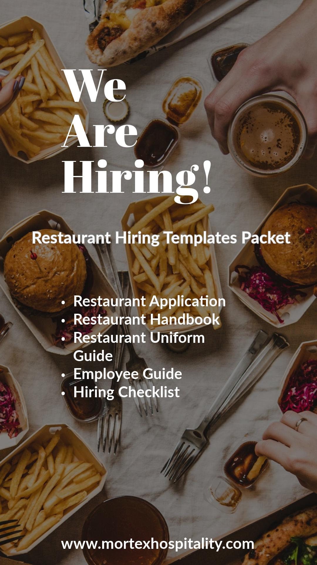 Restaurant Employee Onboarding Packet, Restaurant Application, Handbook ...