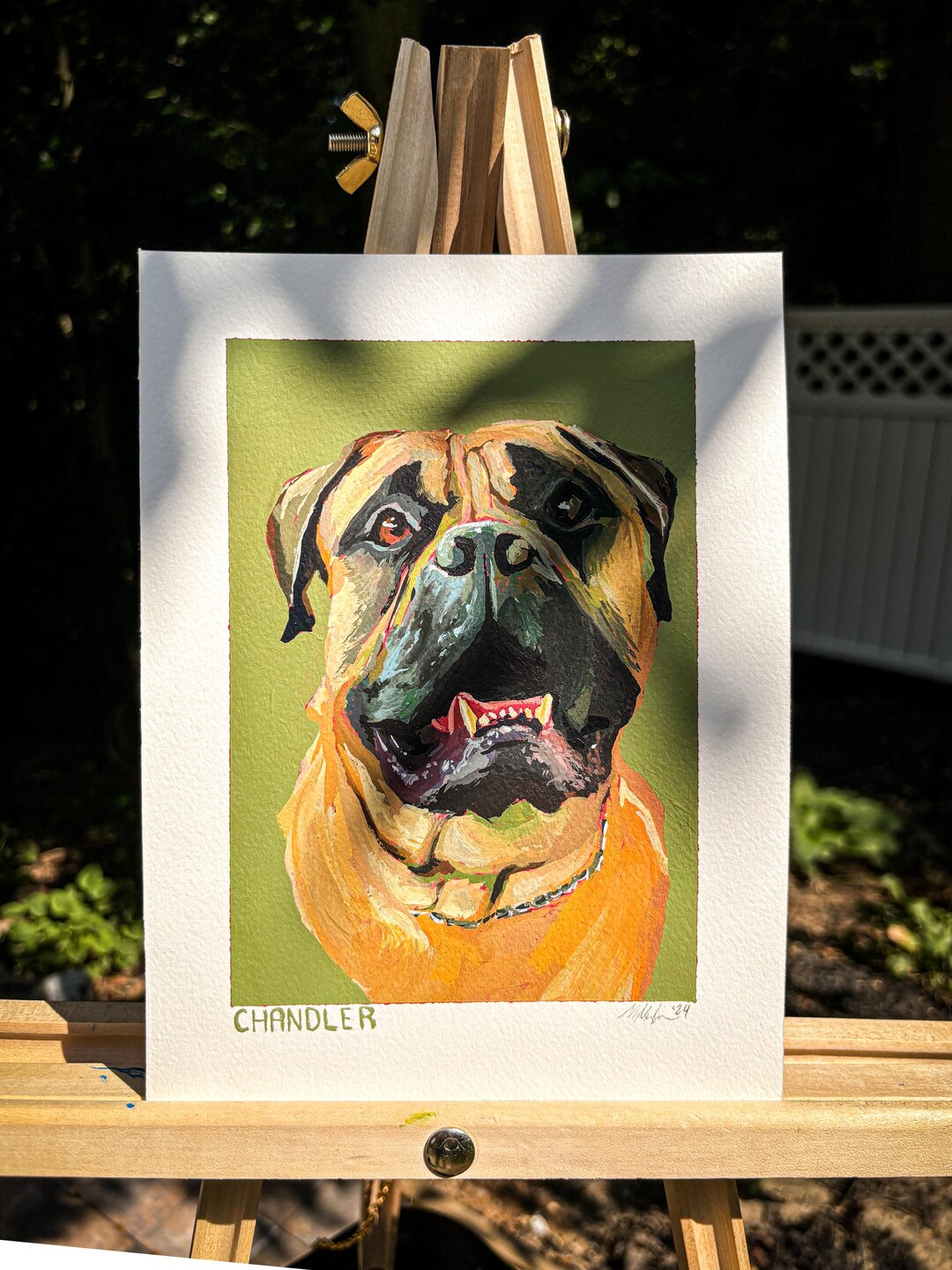 Colorful Custom Pet Art - Hand-painted Gouache Portrait for Dog, Cat ...