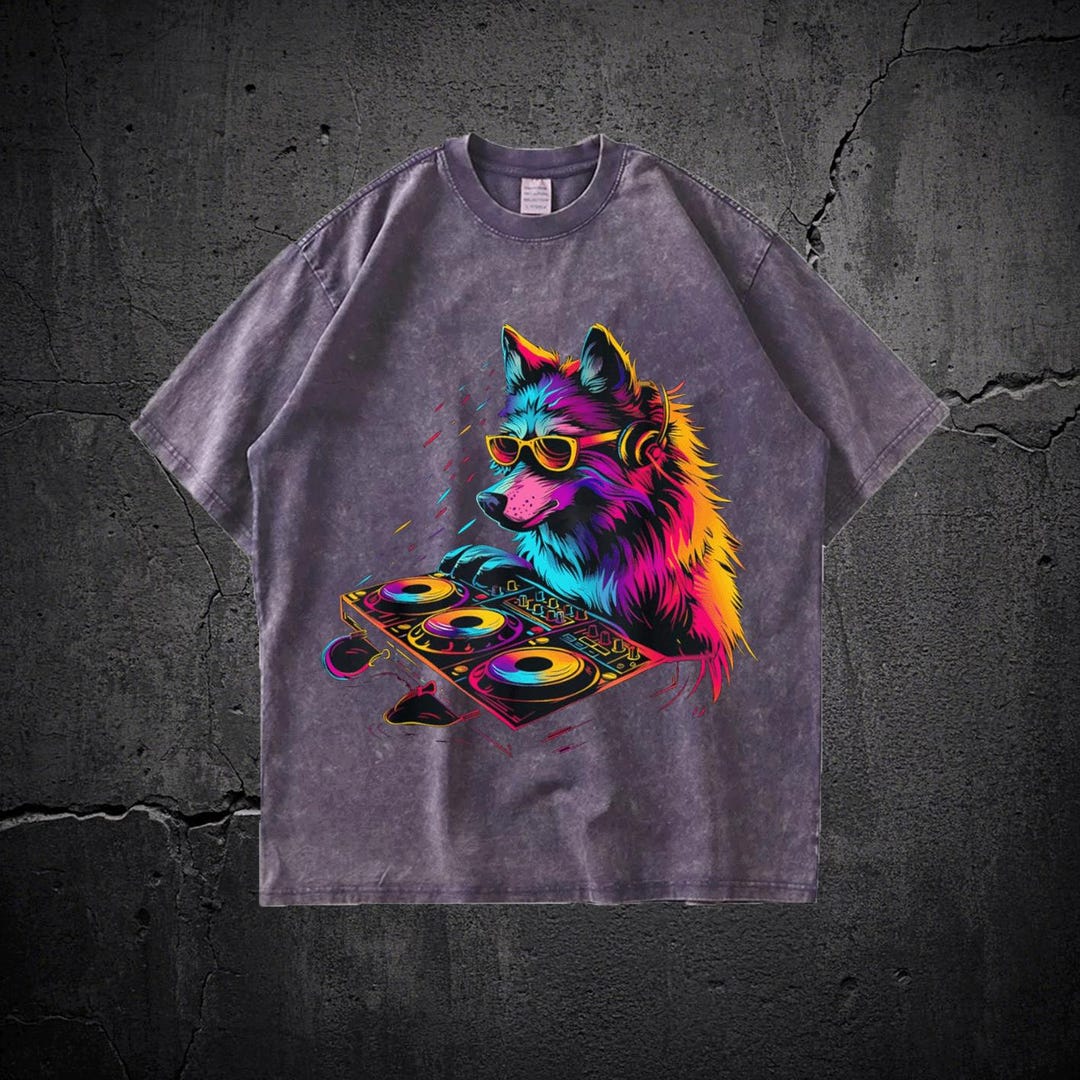 Wolf DJ Techno Turntable DJ Wolf Dance Music House Beatmaker T-shirt ...