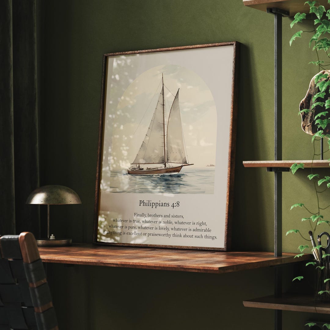 Philippians 4:8 Wall Art Print, Christian Wall Art, Bible Verse Print ...