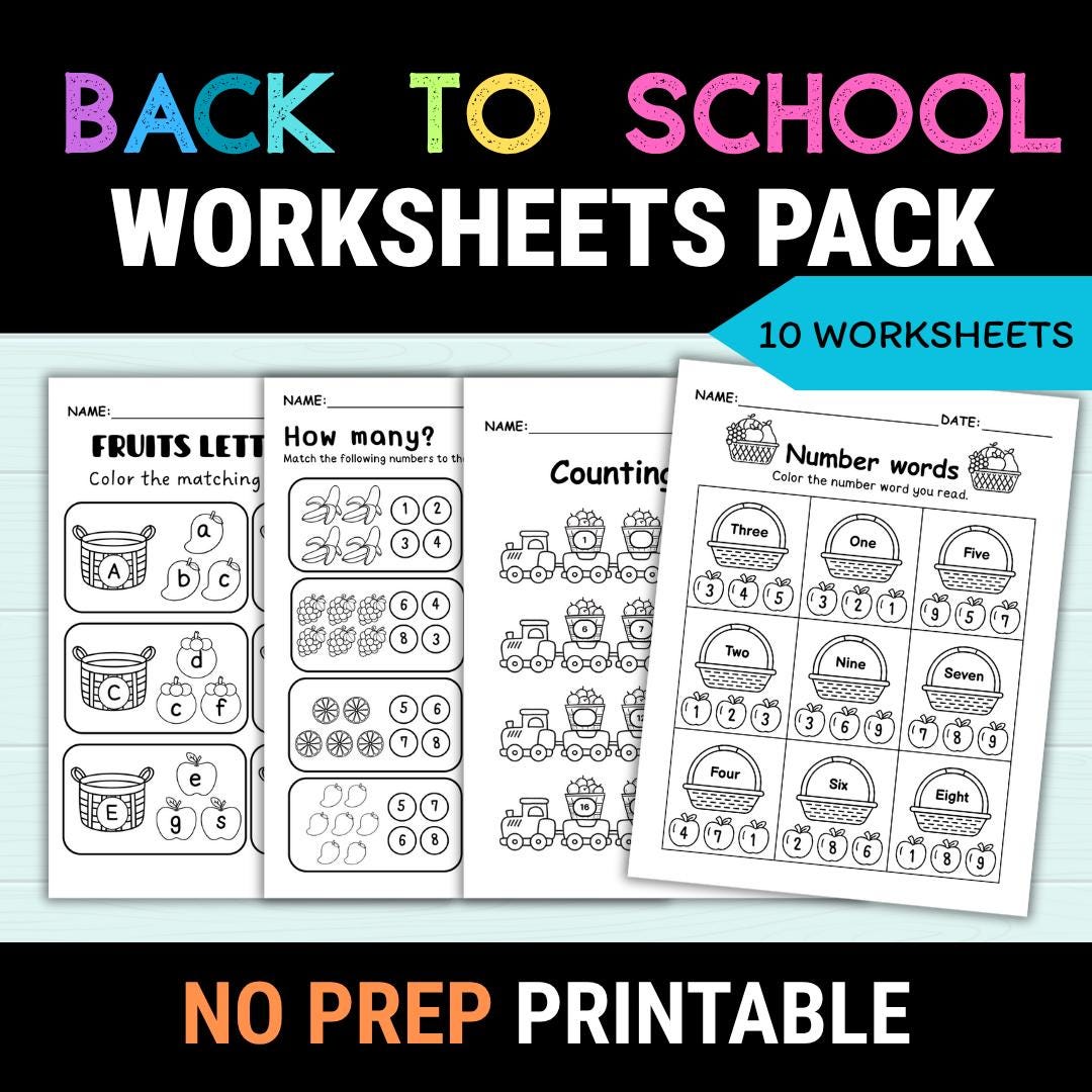 Back to School Printable Worksheets | Alphabet & Math Activities for ...