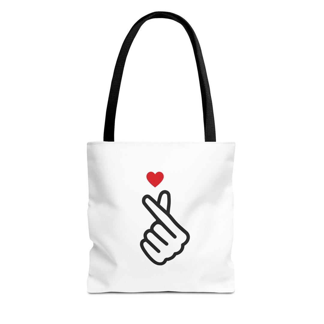 Korean Finger Heart Tote Bag, I Like You / I Love You - Etsy