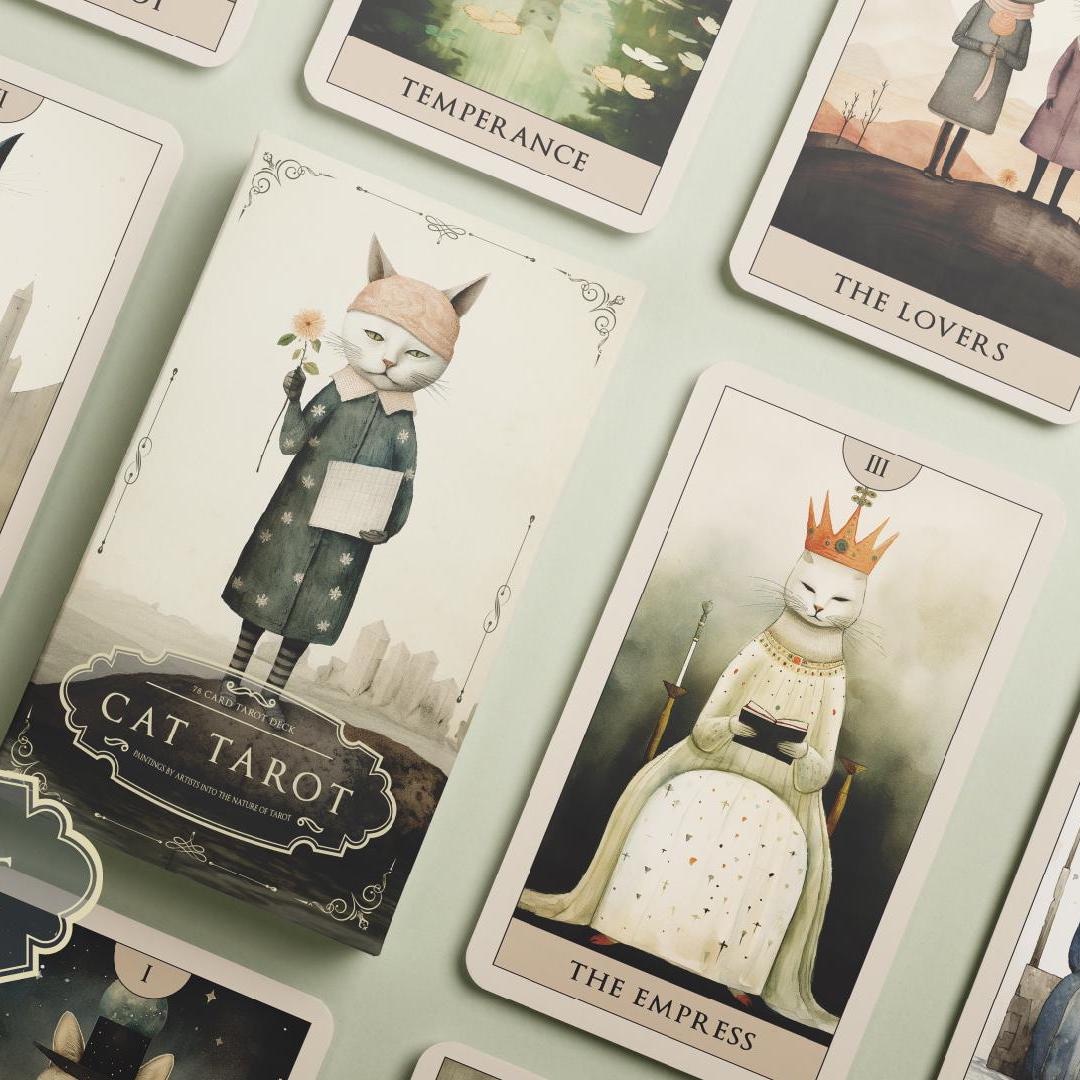 Cat Tarot Deck: 78 Watercolor Cards, Rider Waite Style - Etsy