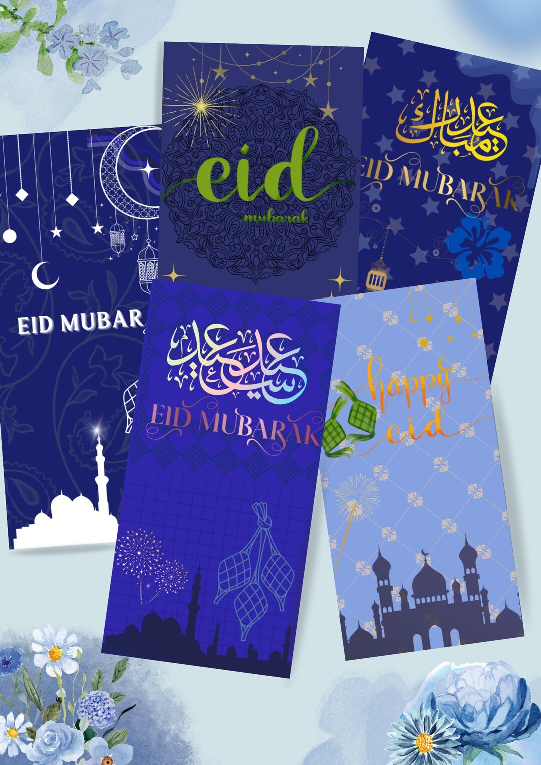 5 Elegant Eid Mubarak Envelopes Design Islamic Designs Printable ...